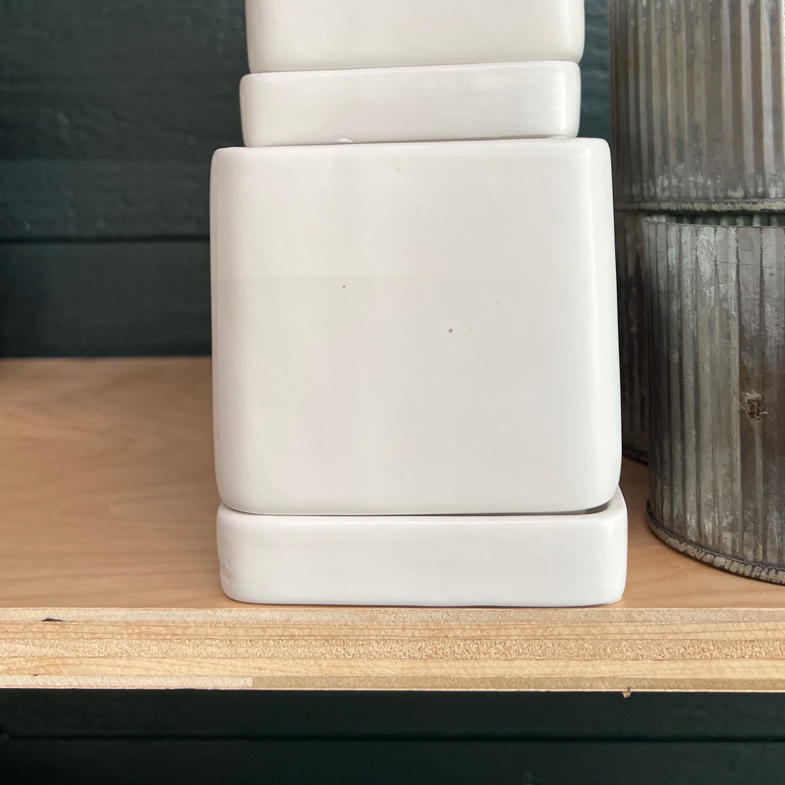 Square White Planter | Gloriousgreenhouseplants.com